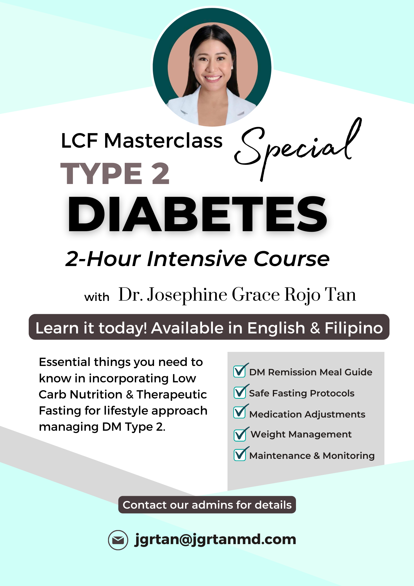 Diabetes Mellitus Type 2 – Intensive Course (~1 Hour) – JG Rojo Tan MD